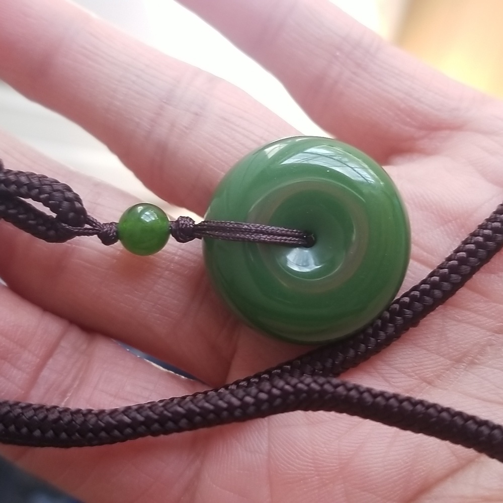 Natural Haitian Jade Apple Green Pandent Necklace - Gem